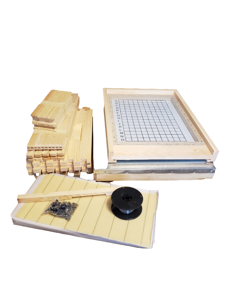 Single Deep Kit with Standard IPM screen bottom, wax foundation, frame ...
