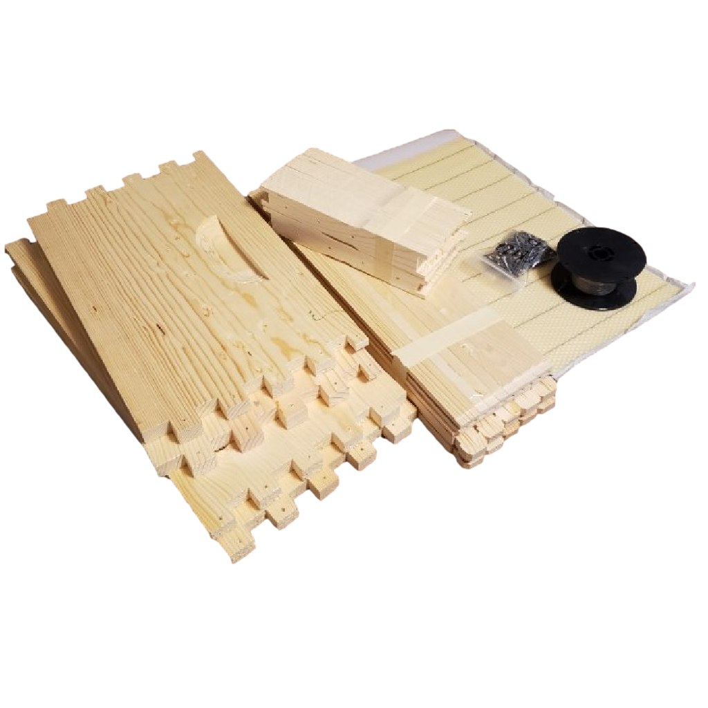 Box Kit - 1 commercial deep with 10 Frames and wax foundation, unassem ...